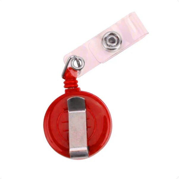 Snur Retractabil pentru Ecuson, cu clips, model Clasic, Rosu, VisionXXI - eMAG.ro