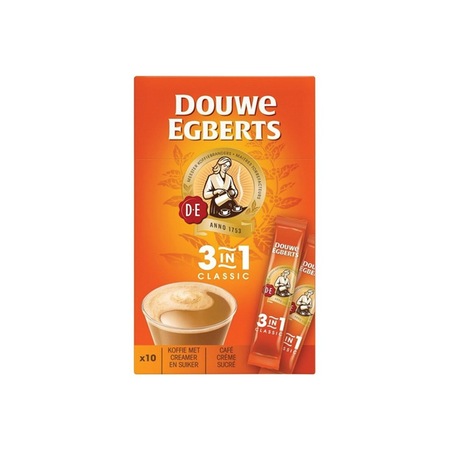 Cafea instant, 3in1 Classic, 10 pliculete x 18 g, 180 grame, Douwe ...