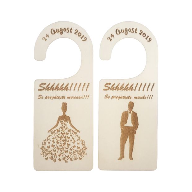 Set Placute Usa Miri, Personalizate, Nunta, Lemn Natur, 15x6cm ...