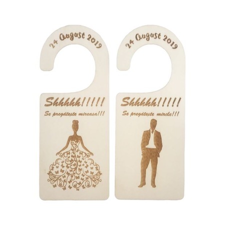 Set Placute Usa Miri, Personalizate, Nunta, Lemn Natur, 15x6cm ...