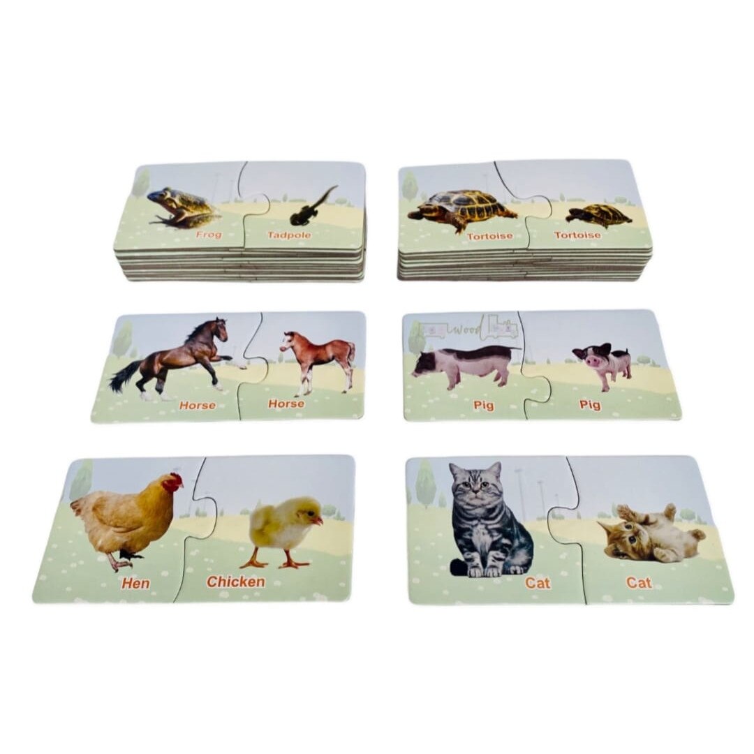 Joc Puzzle, Asociere Imagini - Mama si Puiul, 60 piese, Aletru - eMAG.ro