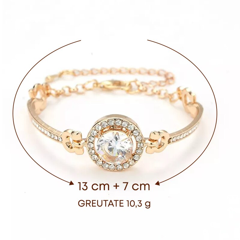 Bratara dama, model fashion, cristale semipretioase, aurie, dimensiune ...