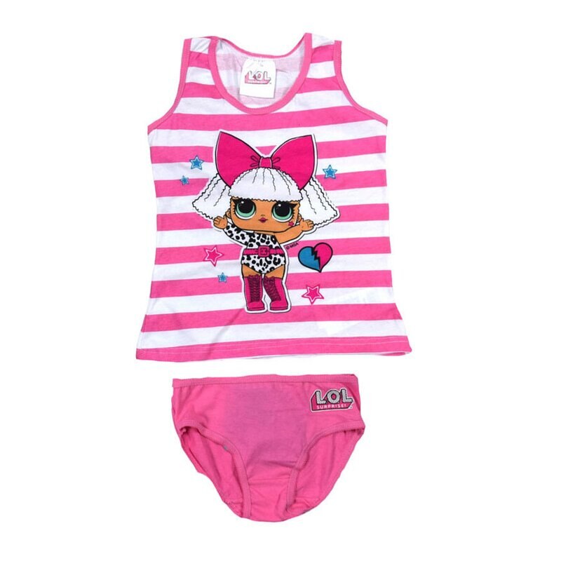 Set maieu si chiloti, bumbac, LOL, roz - eMAG.ro