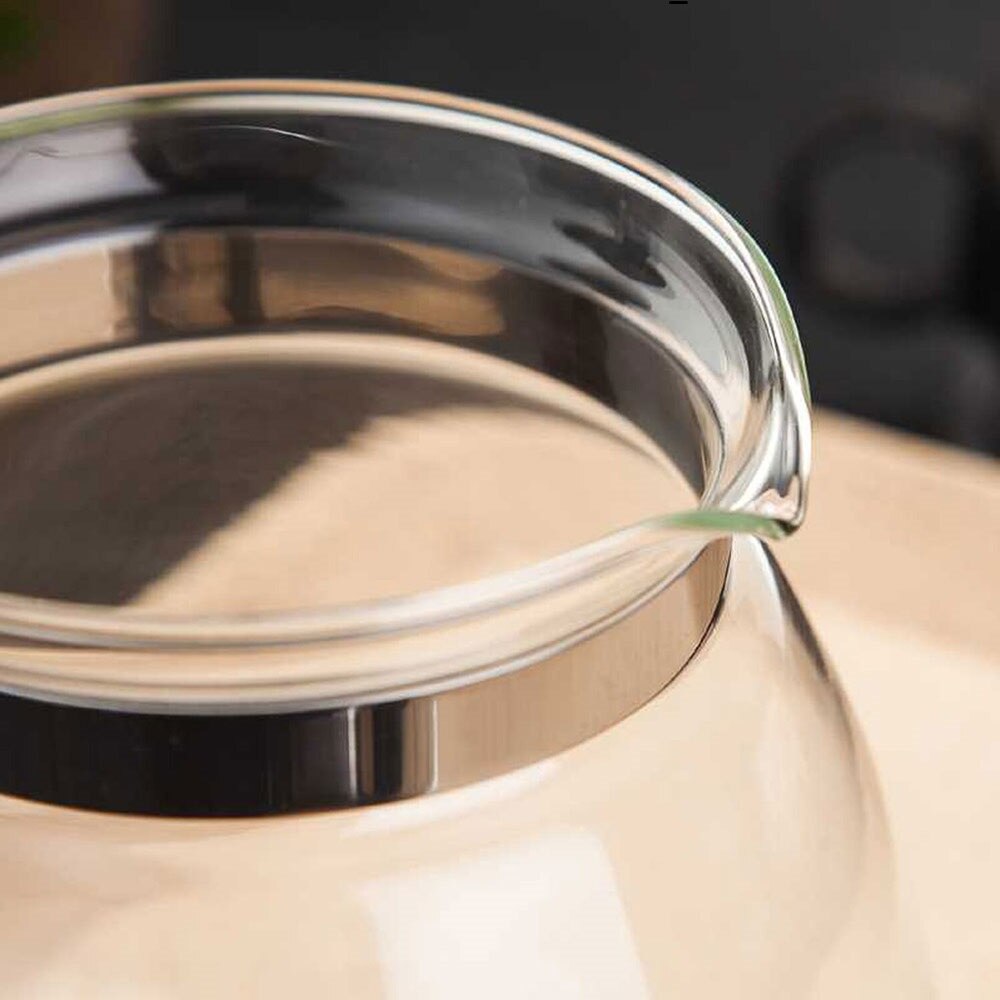 Ceainic din Sticla EDAR Termorezistenta, 900 ml, Filtru, Infuzor, Negru ...