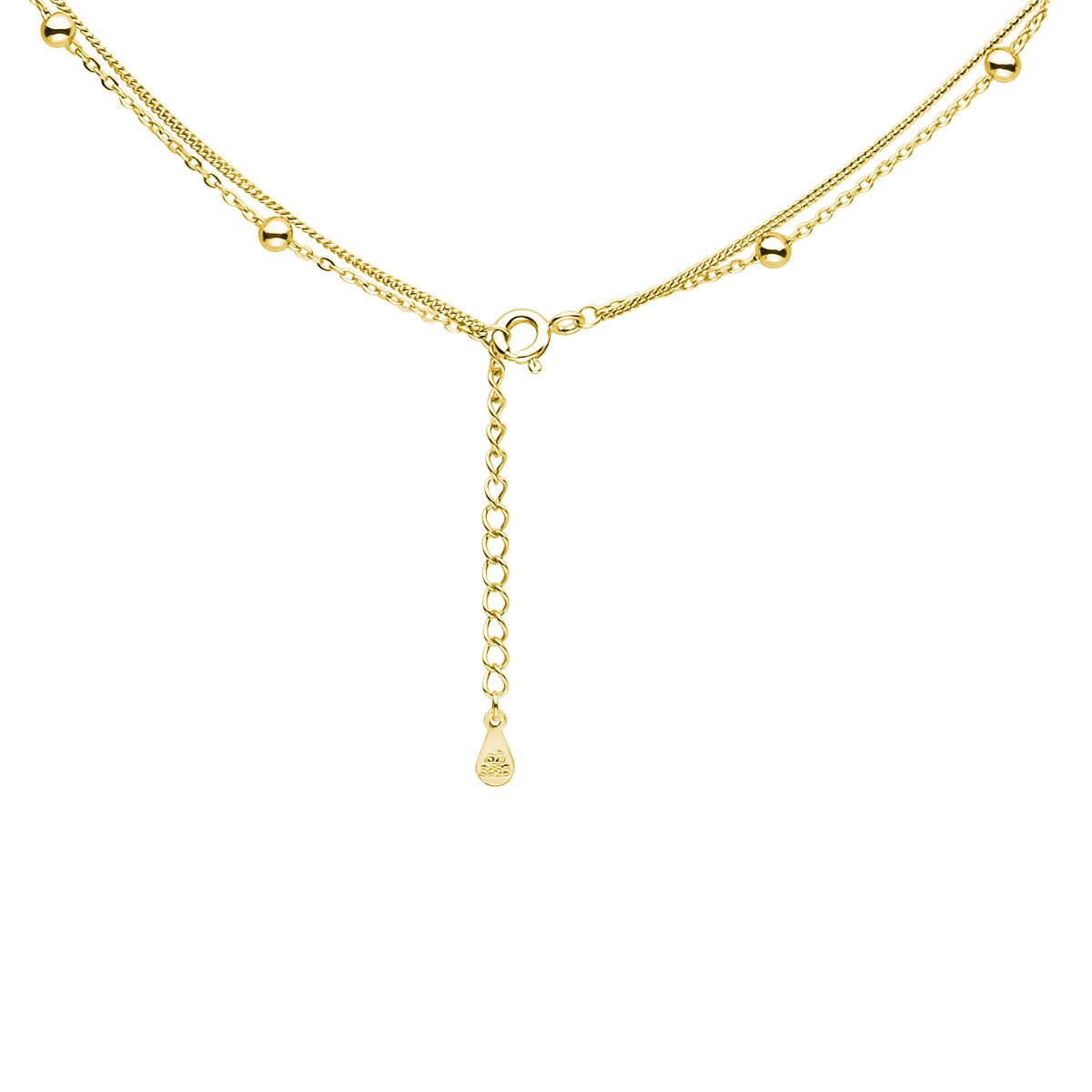 Lantisor argint 925, Delis JW52, model cu dublu lantisor si bilute ...