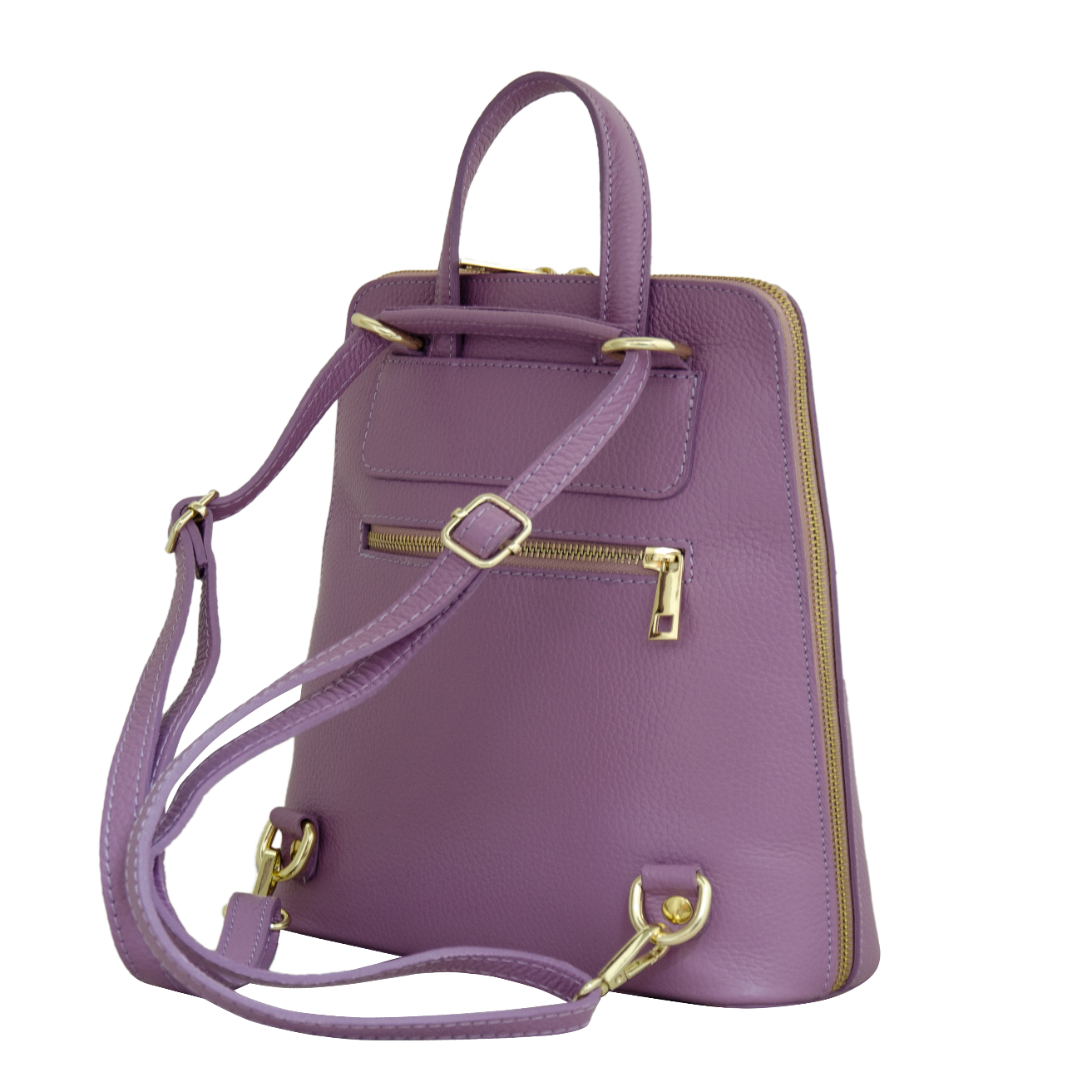 Rucsac de dama din piele naturala Eva Bags, Petra lila - eMAG.ro