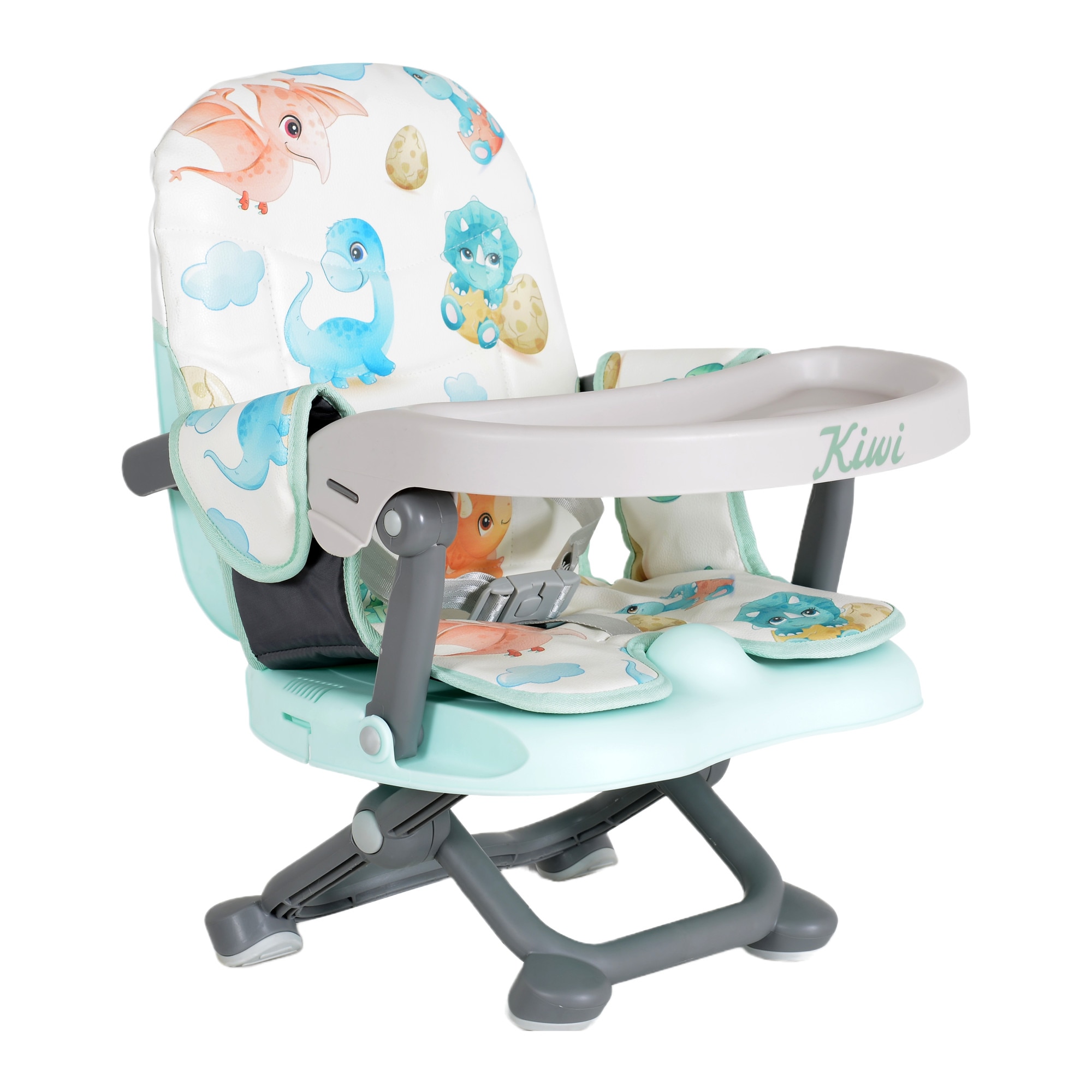 Поставка за маса Kangaroo Kiwi Booster Dinos 30x35x50 см, Тюркоаз - eMAG.bg