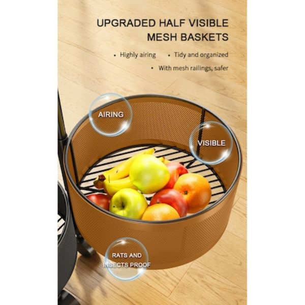 Etajera multifunctionala cu 5 rafturi metalice rotative,95x34 cm ...