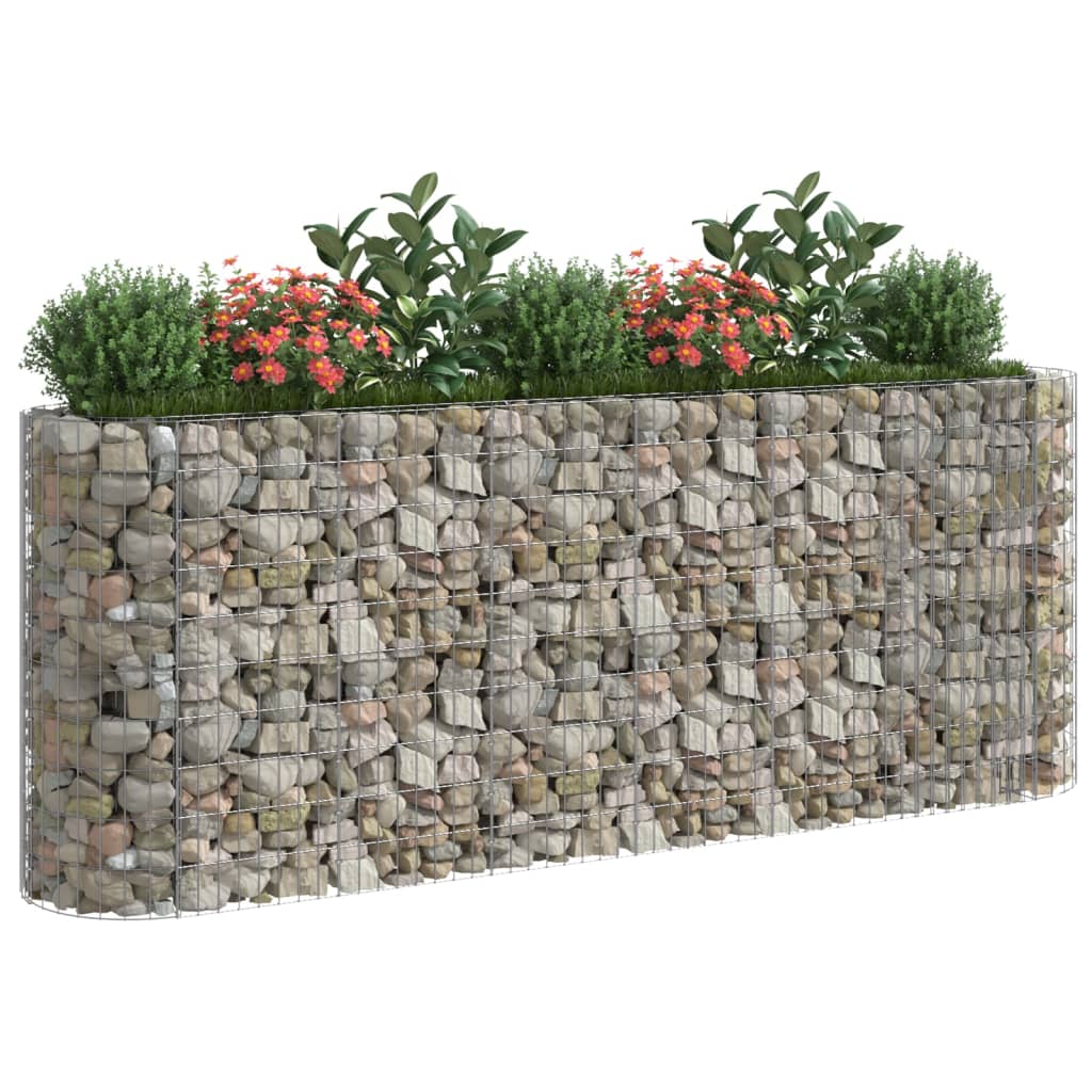 Strat inaltat gabion vidaXL, 260x50x100 cm, fier galvanizat - eMAG.ro