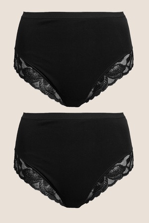 Marks & Spencer, Set de chiloti hipster modelatori cu talie inalta - 2 ...