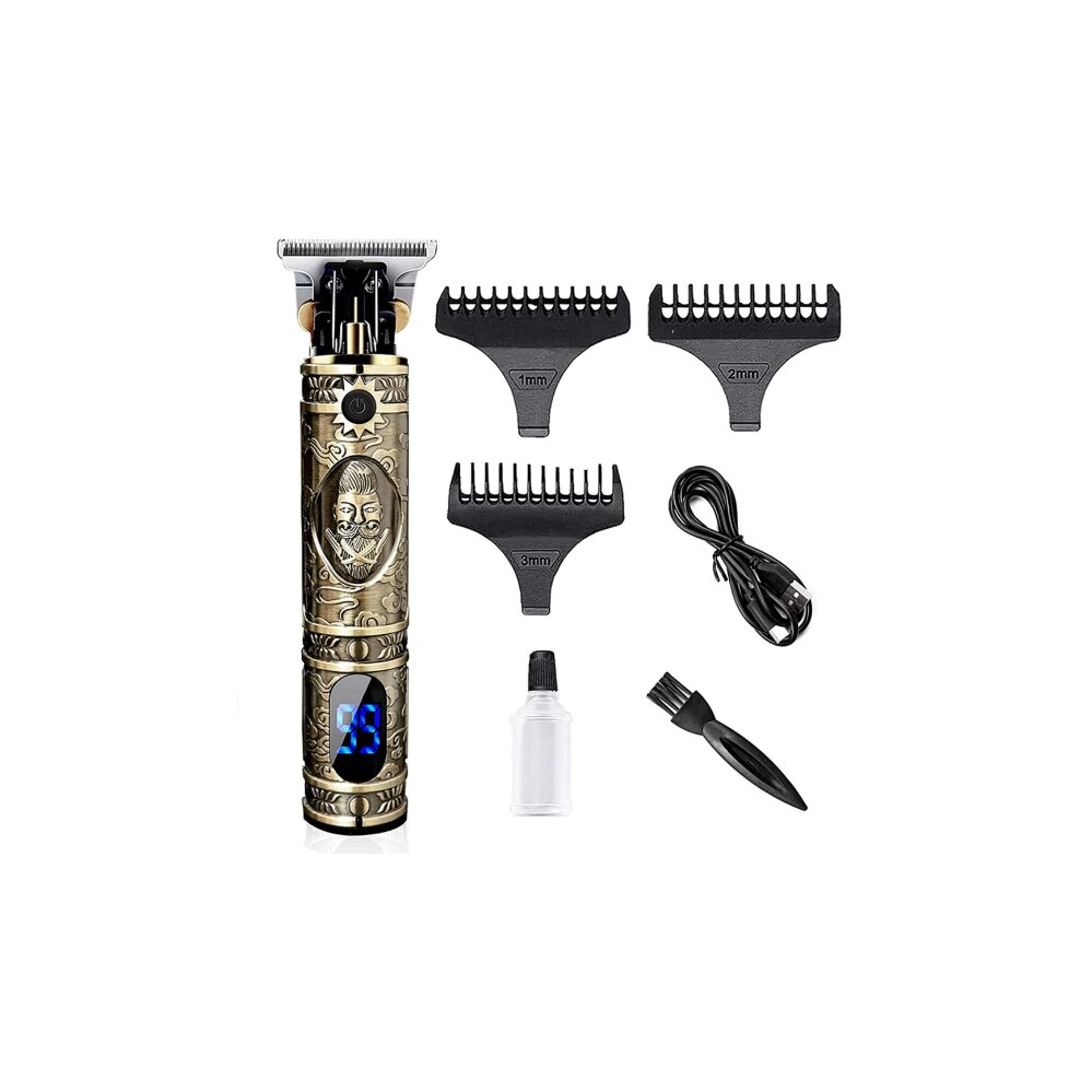 Masina Profesionala De Tuns - Afisaj Digital, Barba si Contur, Incarcare Rapida, Cablu USB-Type ...