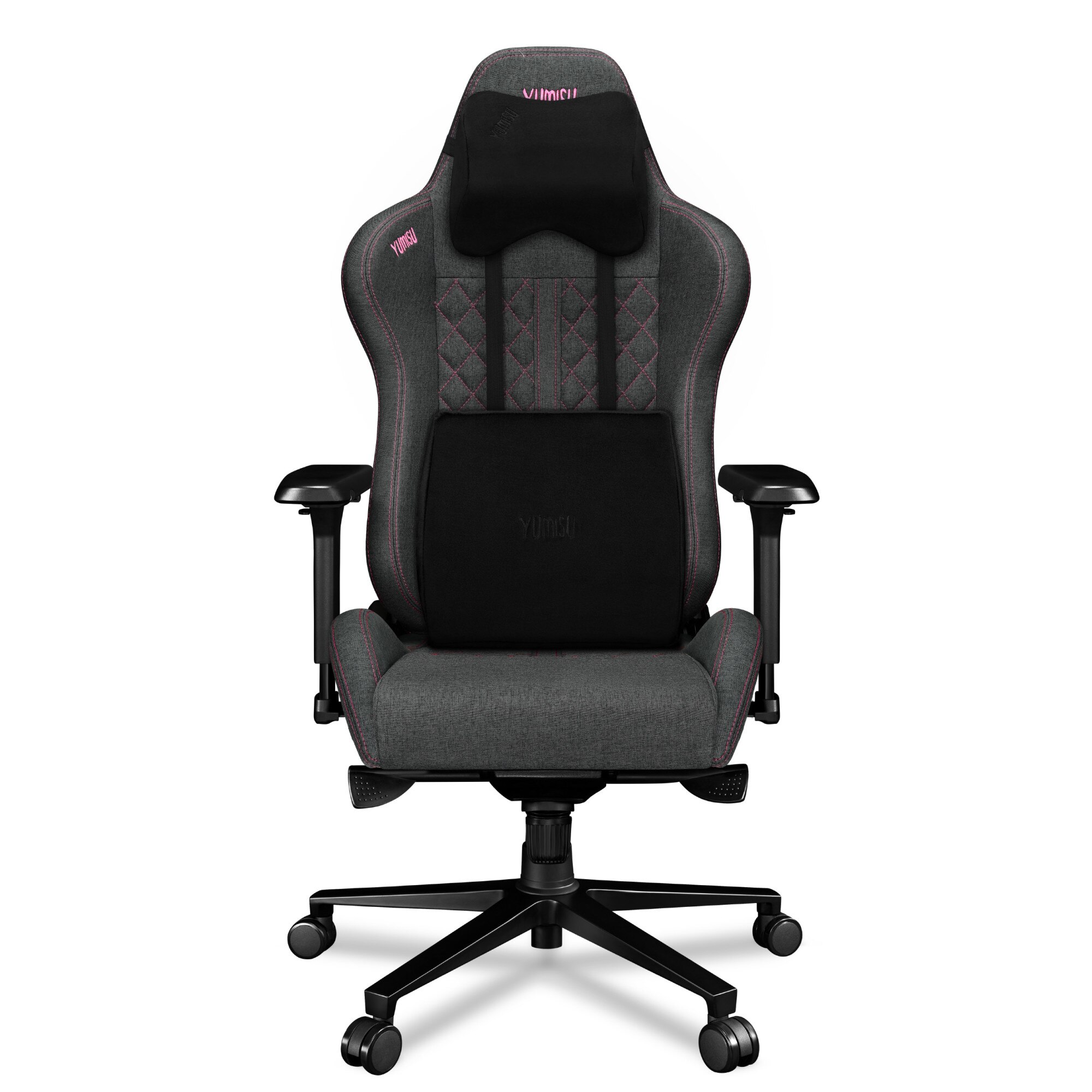 Scaun gaming YUMISU 2050 Grey Pink Textil Gri - eMAG.ro
