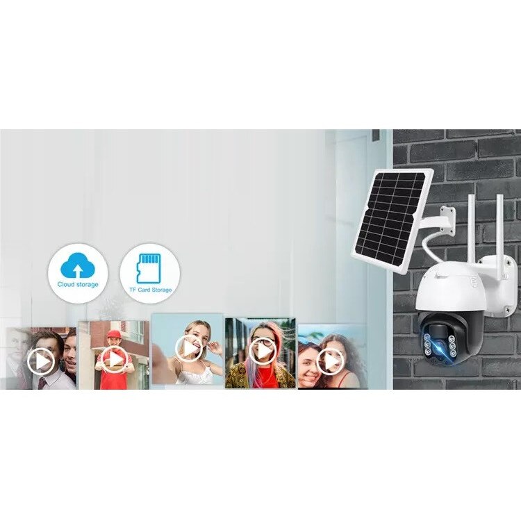 Camera solara rotativa, Onshop, Wifi, Full HD, Android/iOS, Negru/Alb ...