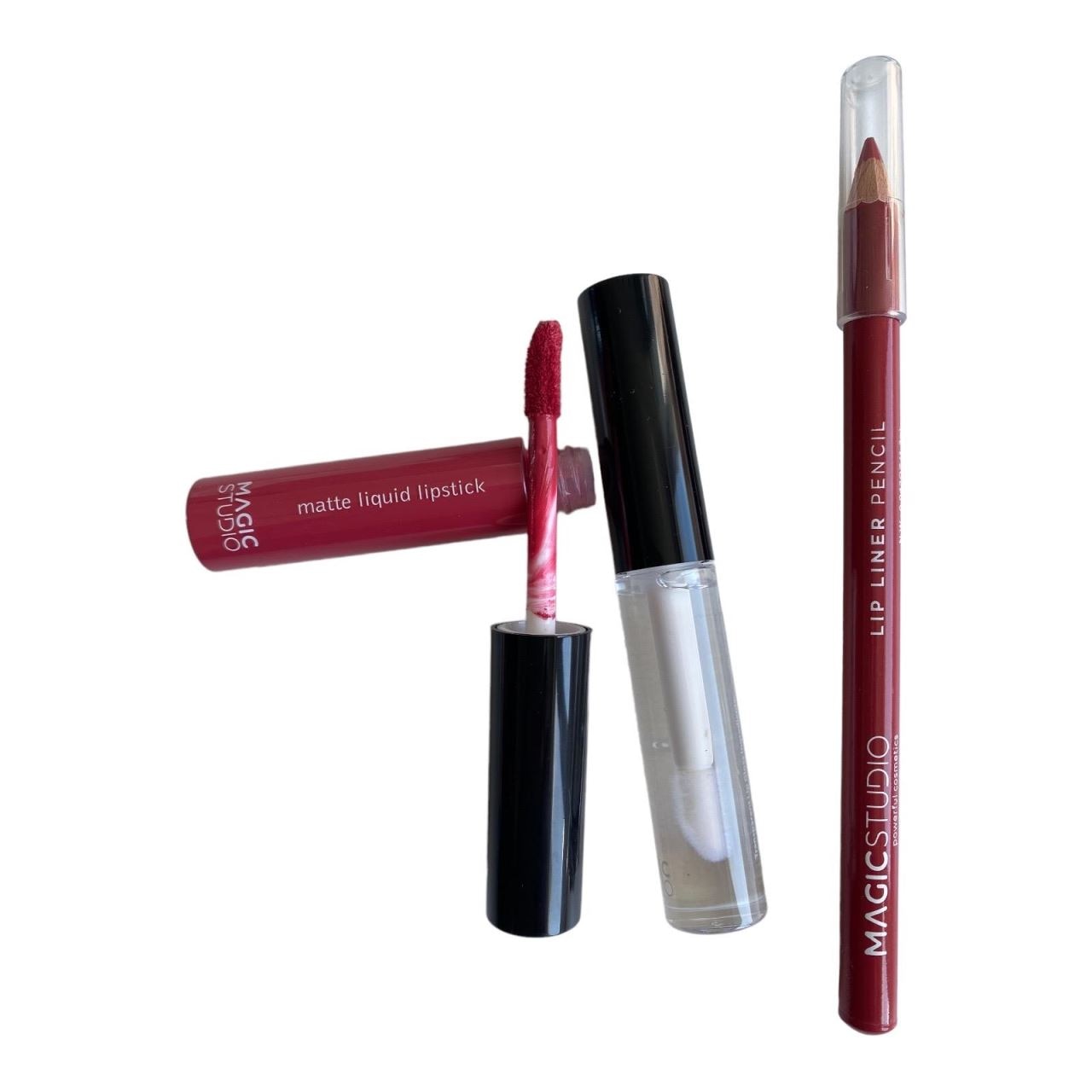 Set gloss si creion de buze Shaky, Matte & Glossy, 60749, Roz inchis ...