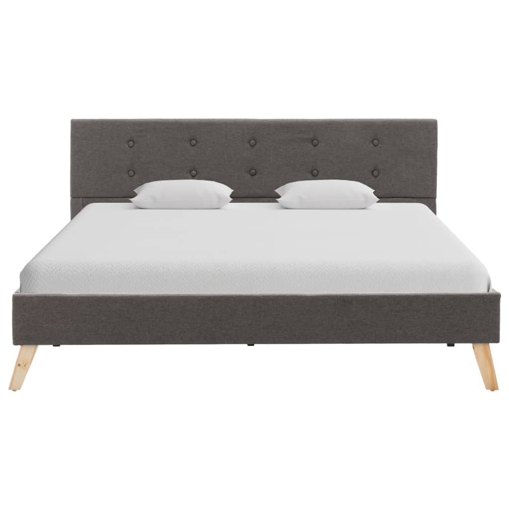 Cadru de pat, gri taupe, 140 x 200 cm, material textil, Design ...