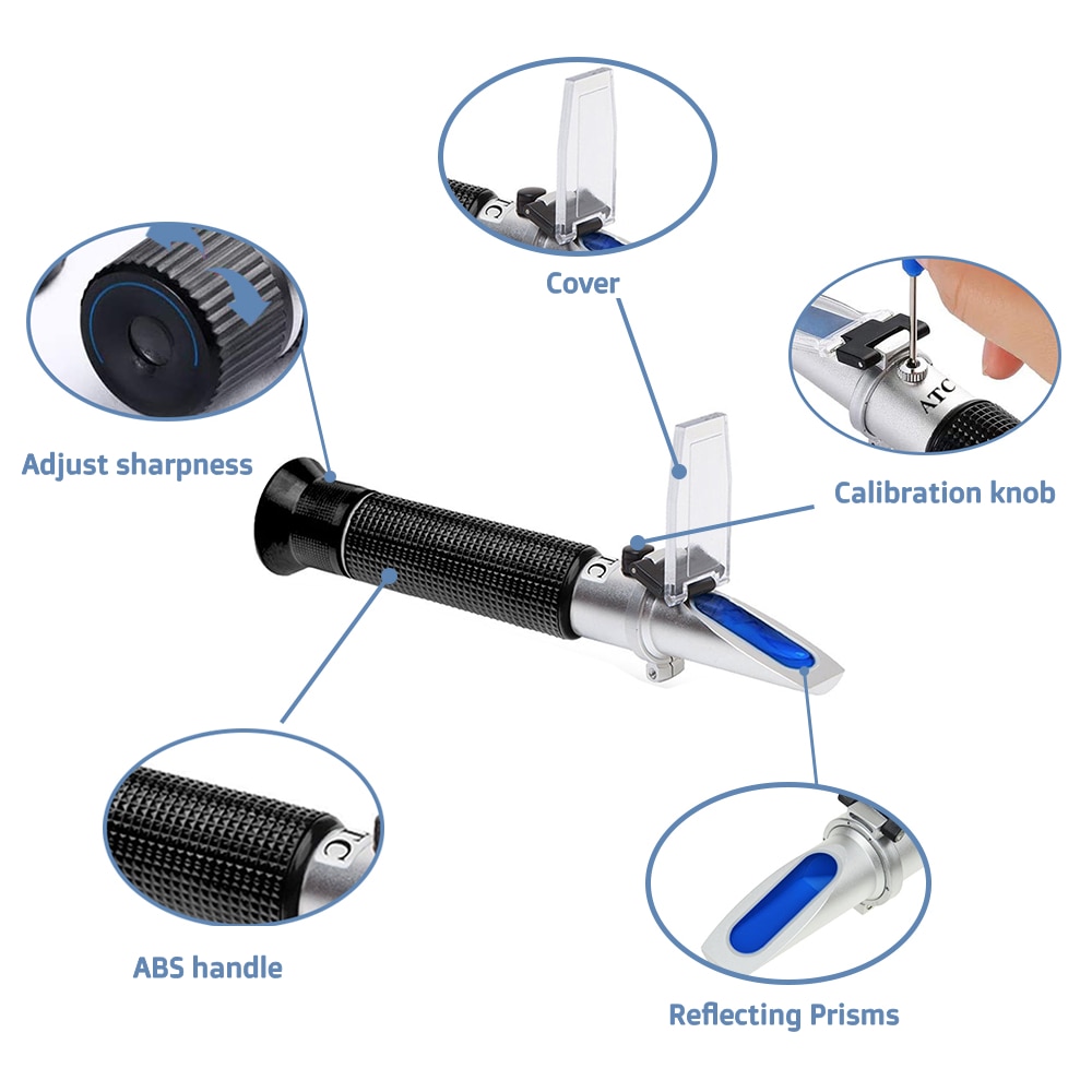 Refractometru pentru zahar,TopGearWorld, Brix 0-32%, Negru - eMAG.ro