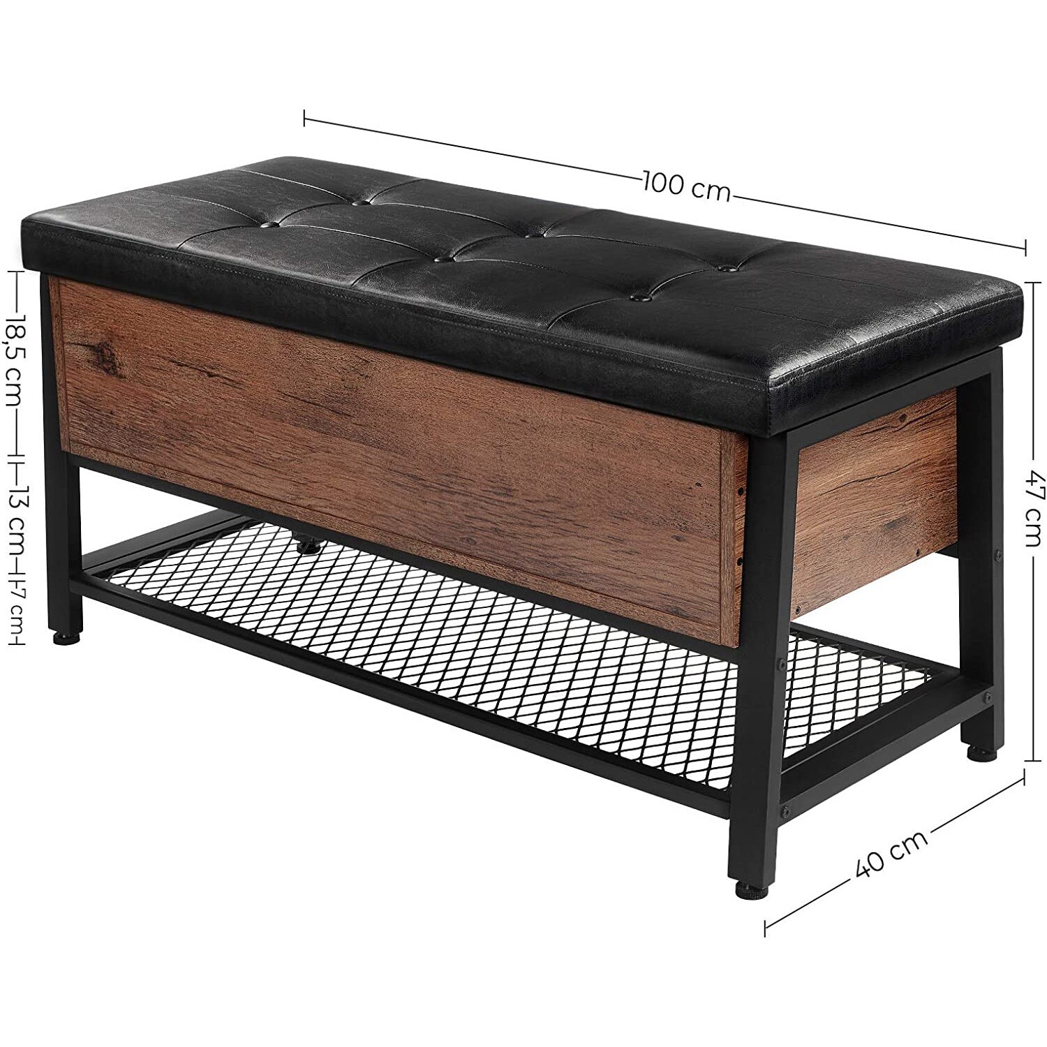 Bancuta pentru pantofi, taburet, capat de pat, 100 x 40 x 47 cm, scaun ...