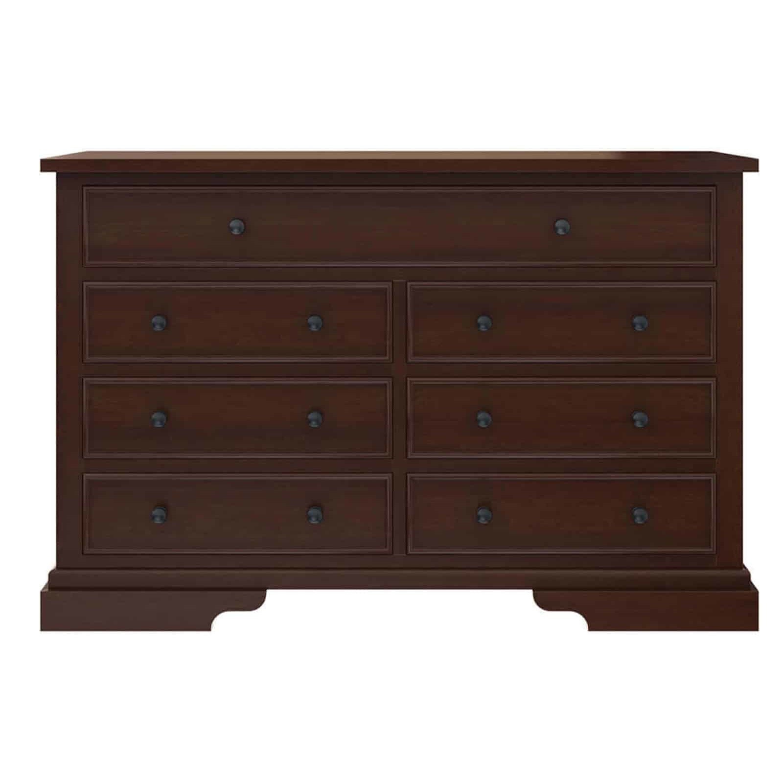 Comoda Louis, 7 Sertare, Lemn Masiv, Mobarta, 145x55x90 cm, Nuc - eMAG.ro