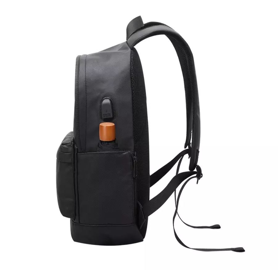 Ghiozdan smart, multifunctional, cu port USB, 45x28x15 cm, Negru - eMAG.ro