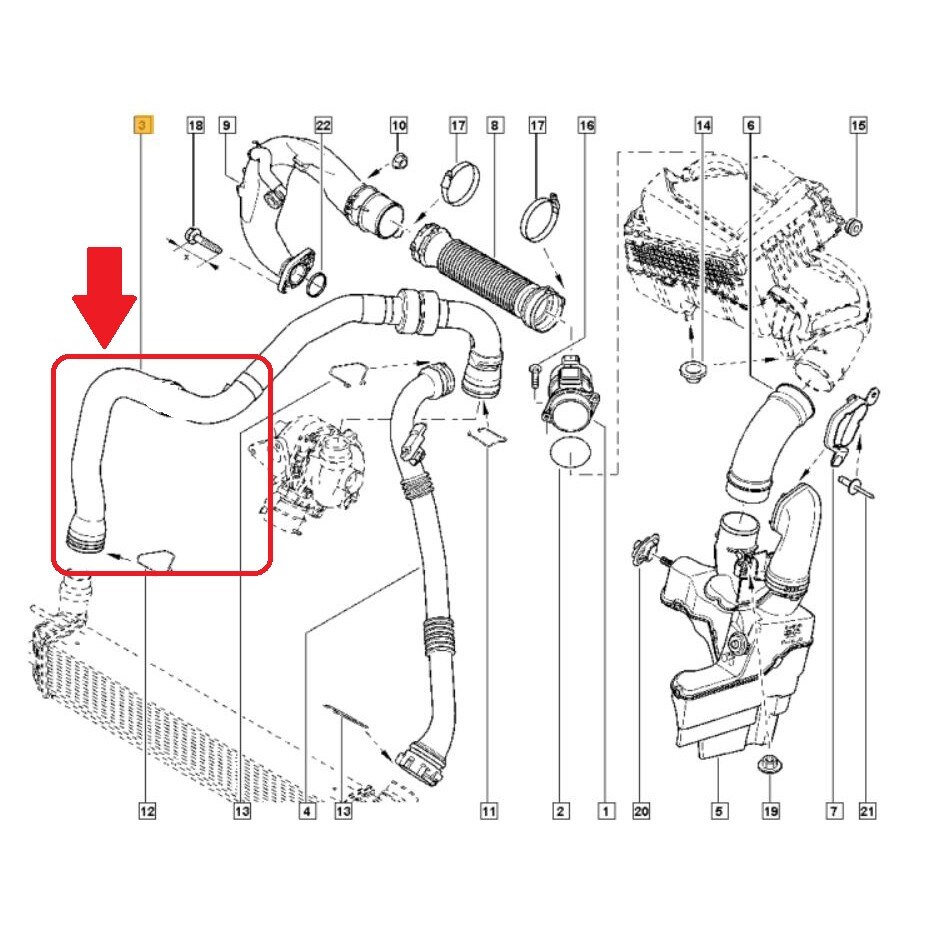 Furtun aer intercooler, Turborury, Renault Laguna 1.5 dci 8201047770 ...