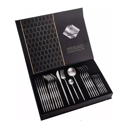 Set tacamuri din otel inoxidabil, servire pentru 6 persoane, lungime ...
