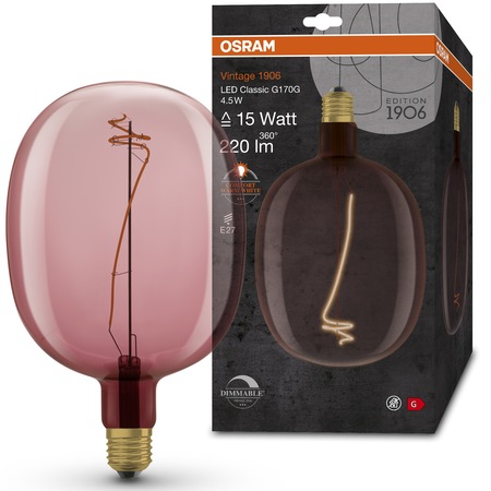 Bec LED vintage (decorativ) Osram 1906 Ballon, dimabil, filament, E27 ...