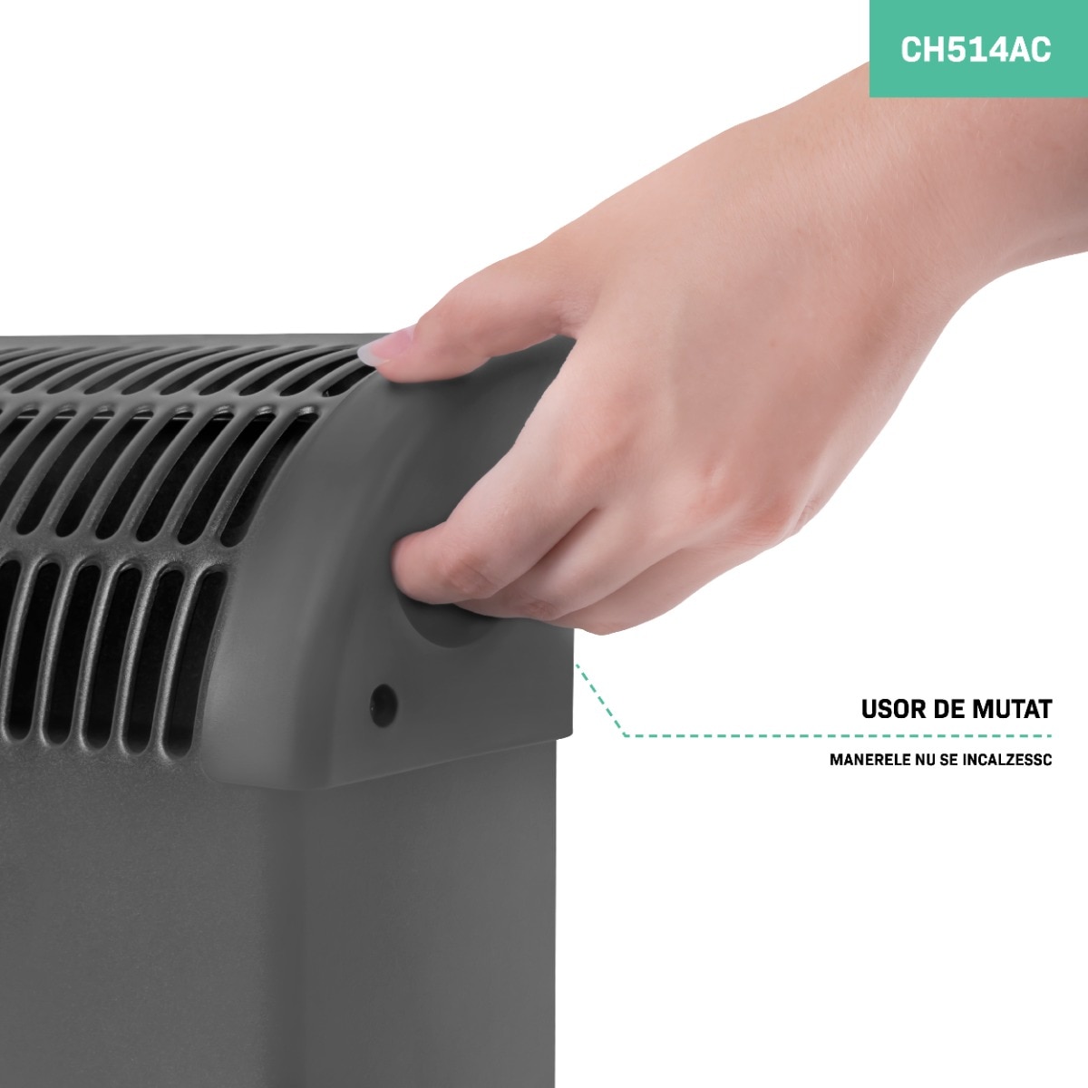 Convector electric, VONROC, CH514AC_GREY, 2000W, cu 3 trepte de caldura ...