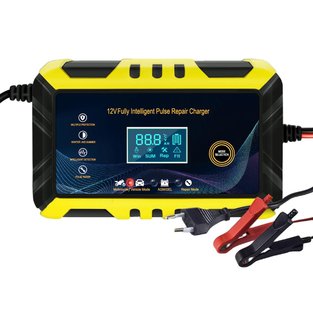 Redresor smart auto, 12V, 6A,100 Ah, Display digital, Galben - eMAG.ro