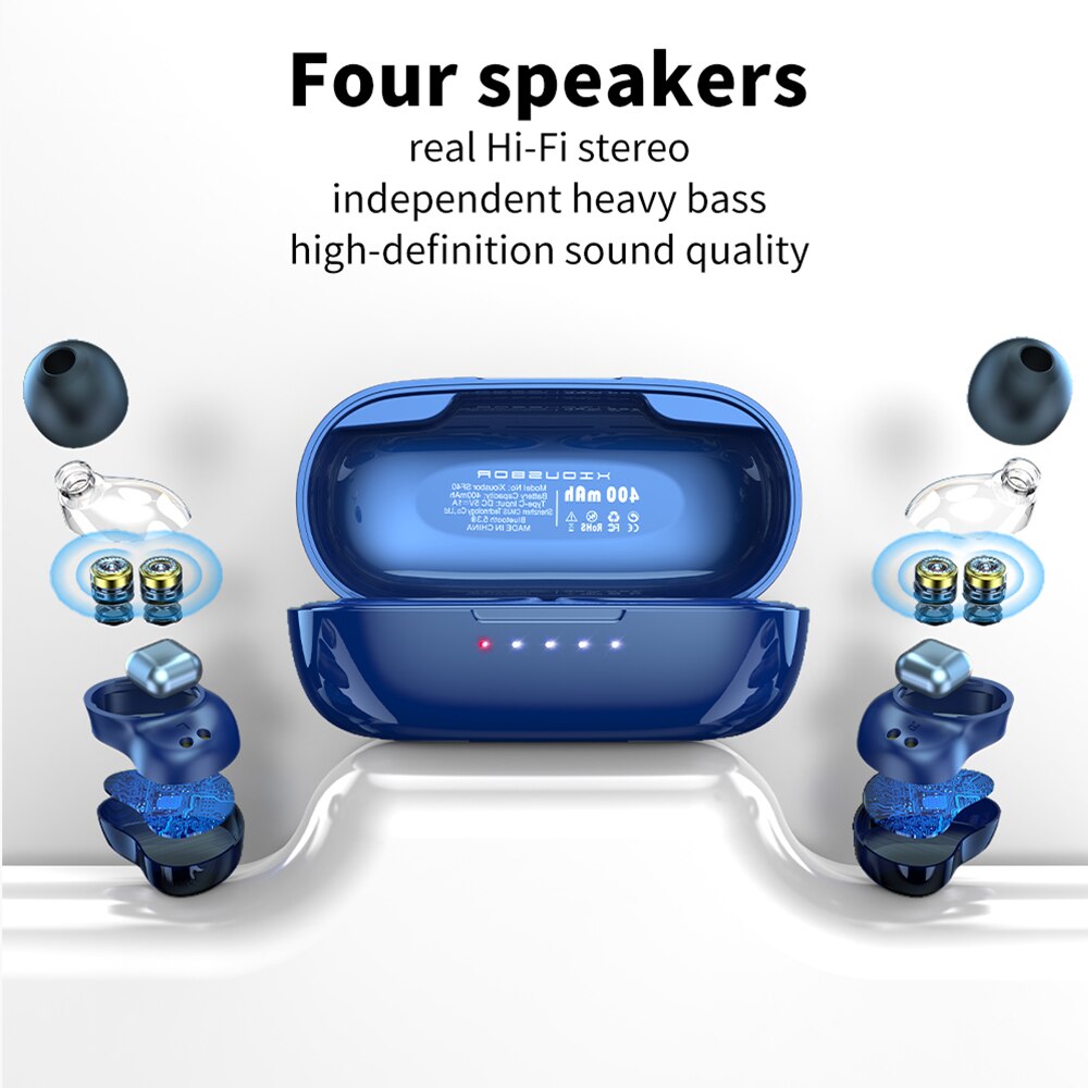 Casti wireless audio, model Xiousbor SF40, Bluetooth 5.3, cu Microfon ...