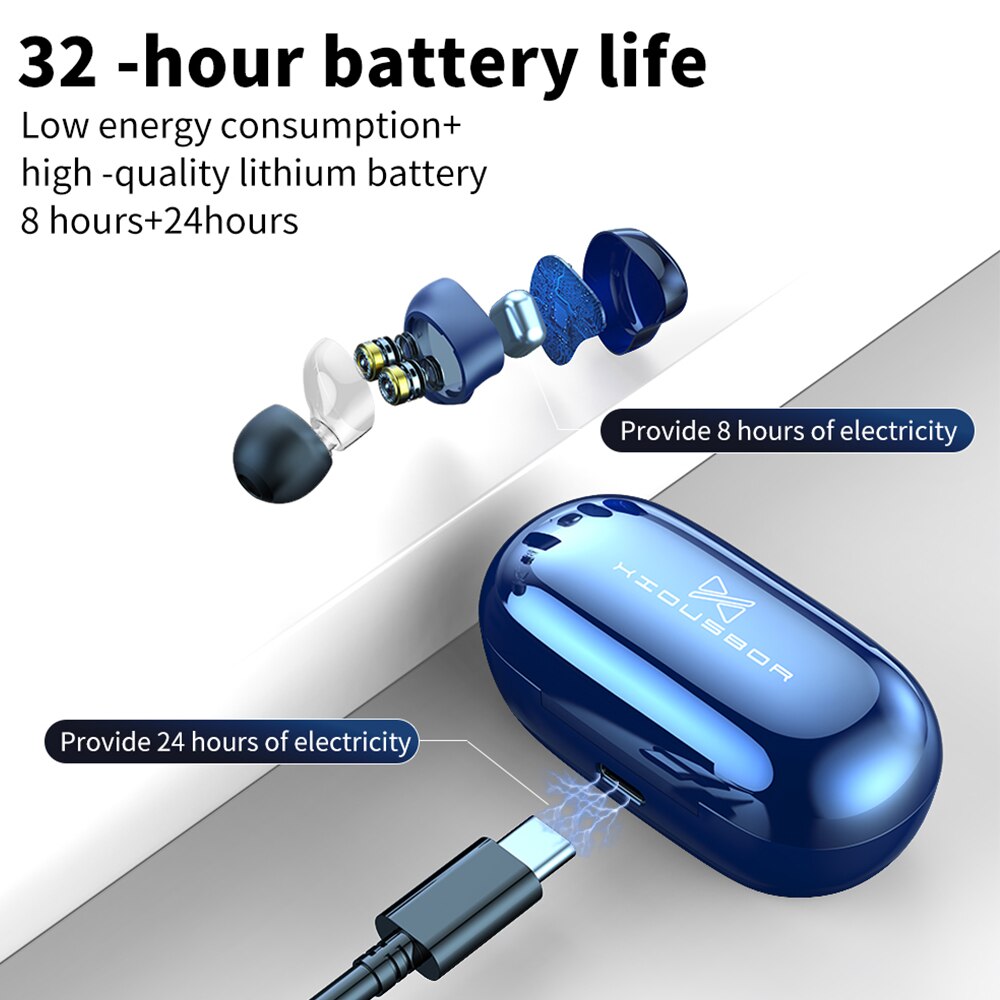 Casti wireless audio, model Xiousbor SF40, Bluetooth 5.3, cu Microfon ...