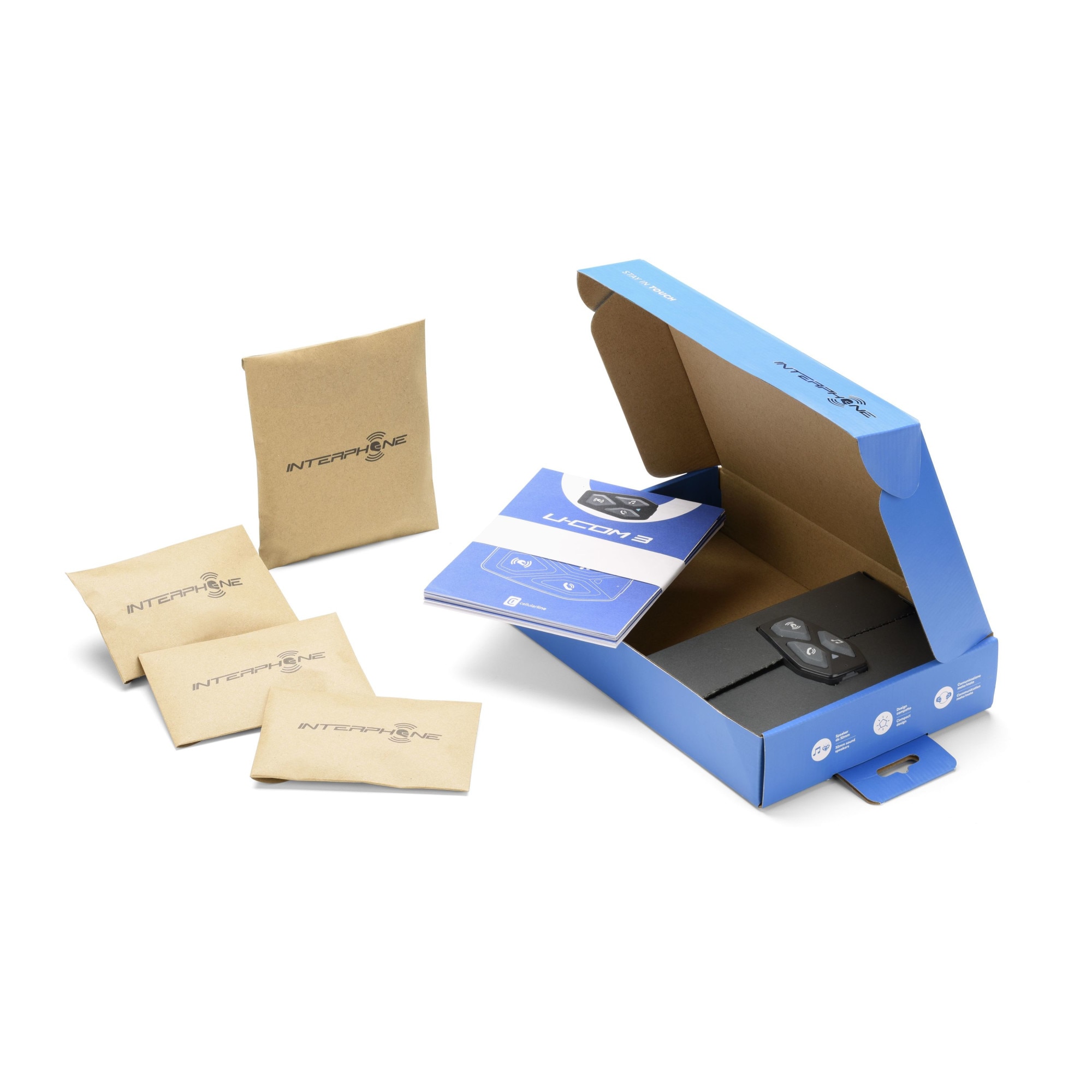 Sistem de comunicare moto Interphone U-COM3 Single Pack, Conferinta de ...