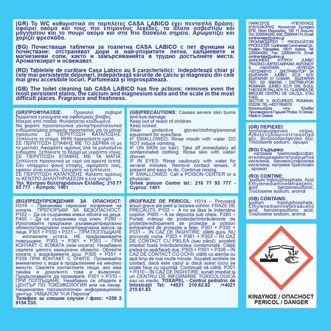 Set 16 tablete toaleta 5 in 1, curata, dezinfecteaza, parfumeaza ...