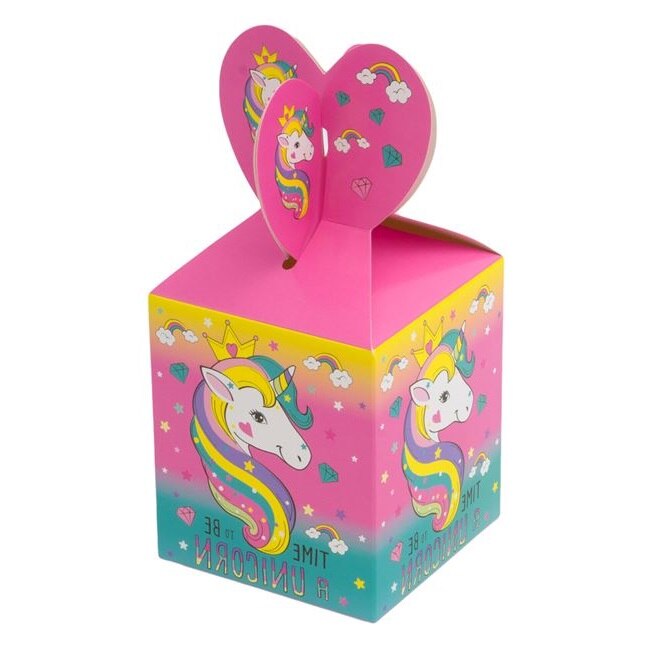 Set 6 cutii pentru prajituri, dulciuri, cu design unicorn, carton, 10 x ...