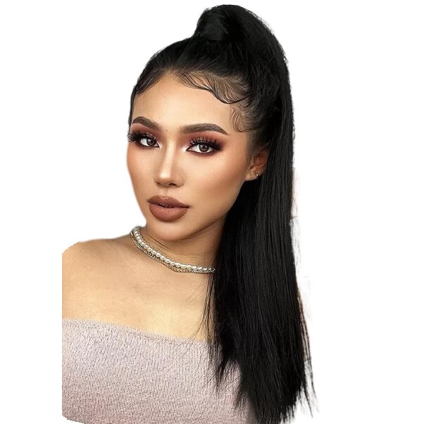 Coada par dreapta Neagra, 60 cm, Animis Beauty®, fibra sintetica cu ...