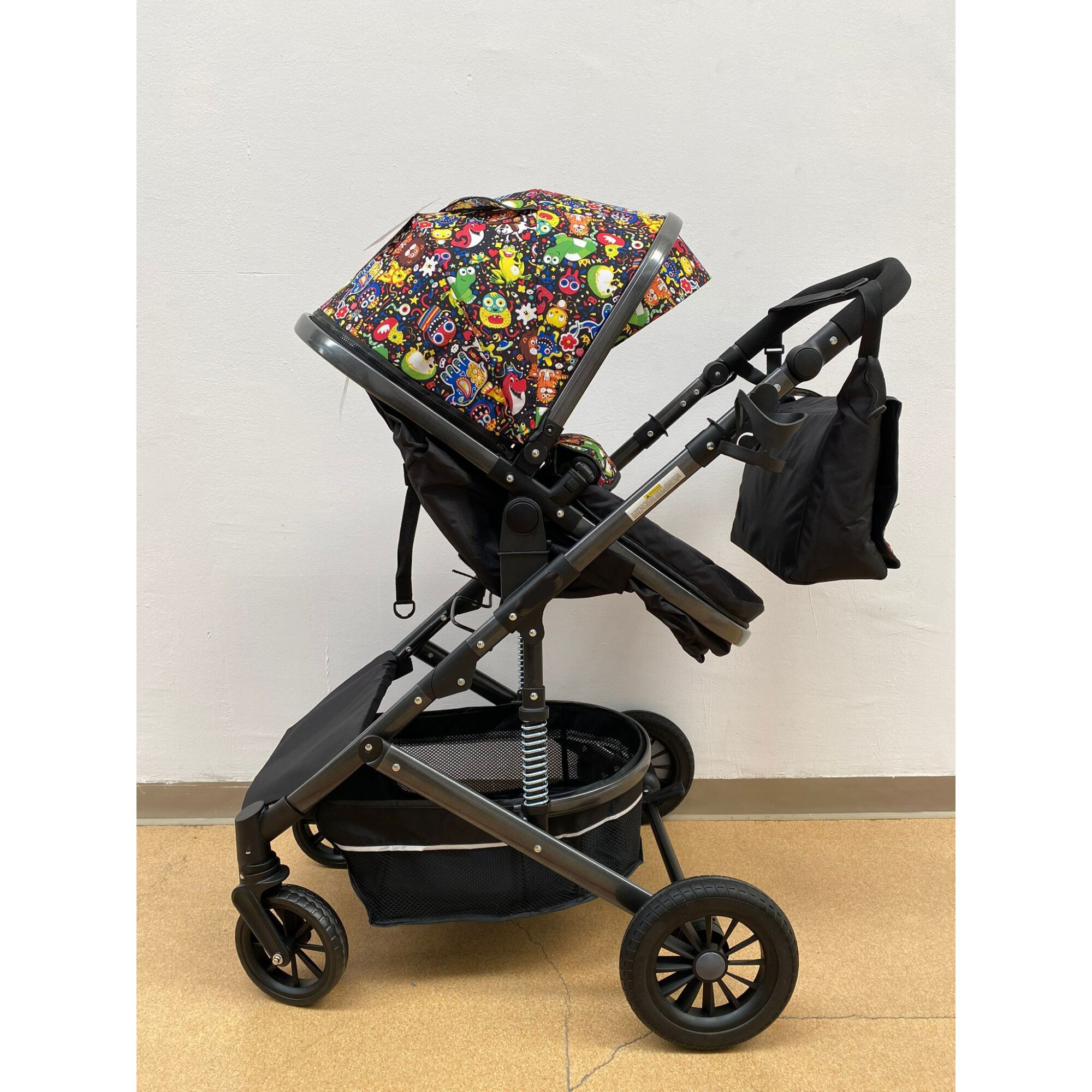 Carucior 2 in 1 Reversibil, cu Suspensii, Plabil, SEMERAY T7, Dino ...