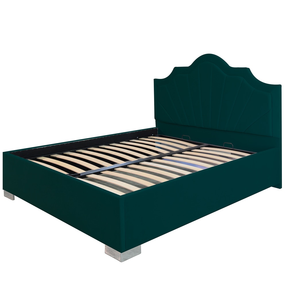 Pat dublu tapitat Colorado cu picioare 180/200 cm culoare verde cu ...