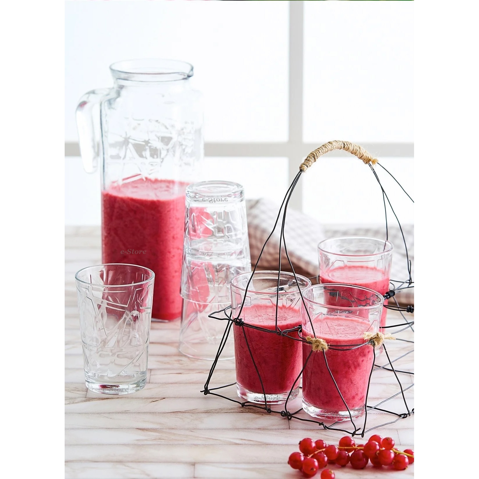 Carafa sticla, cu capac rosu, 1.2l - eMAG.ro