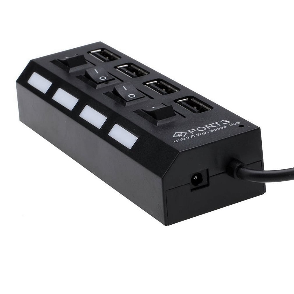 Hub 4 porturi USB 2.0, cu led-uri si intrerupatoare pentru USB, port ...