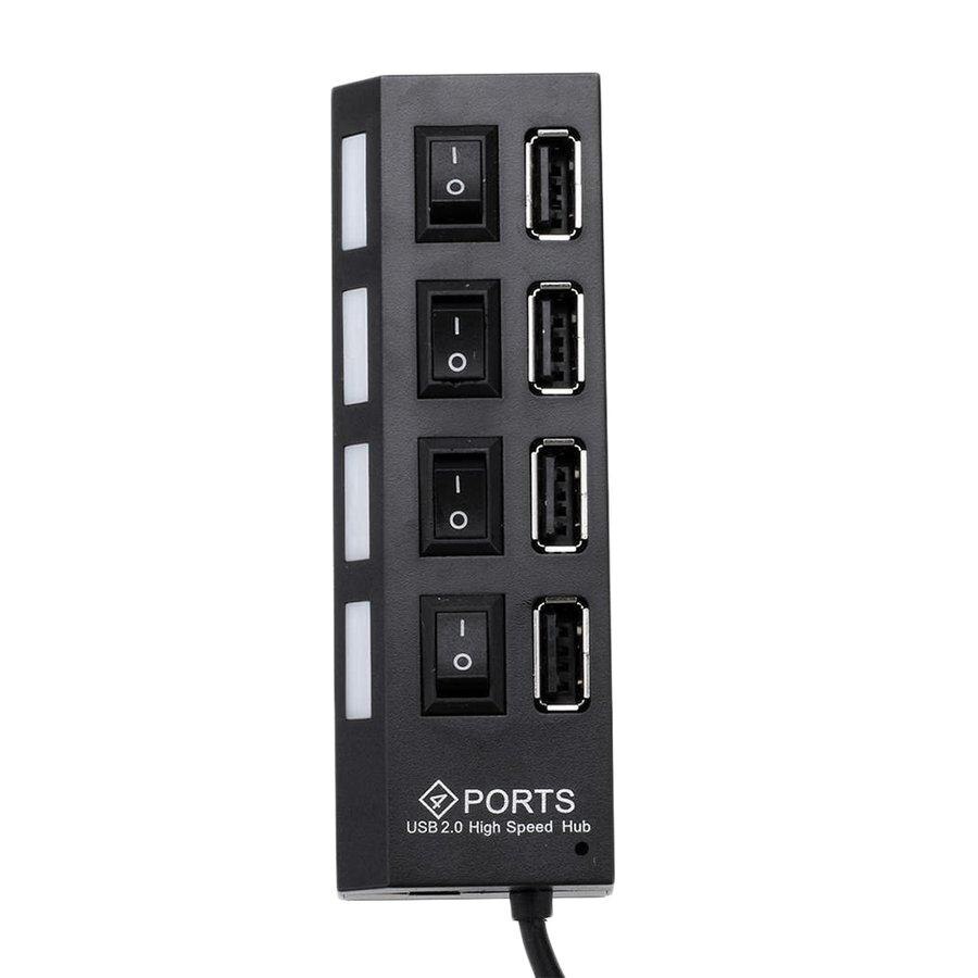 Hub 4 porturi USB 2.0, cu led-uri si intrerupatoare pentru USB, port ...