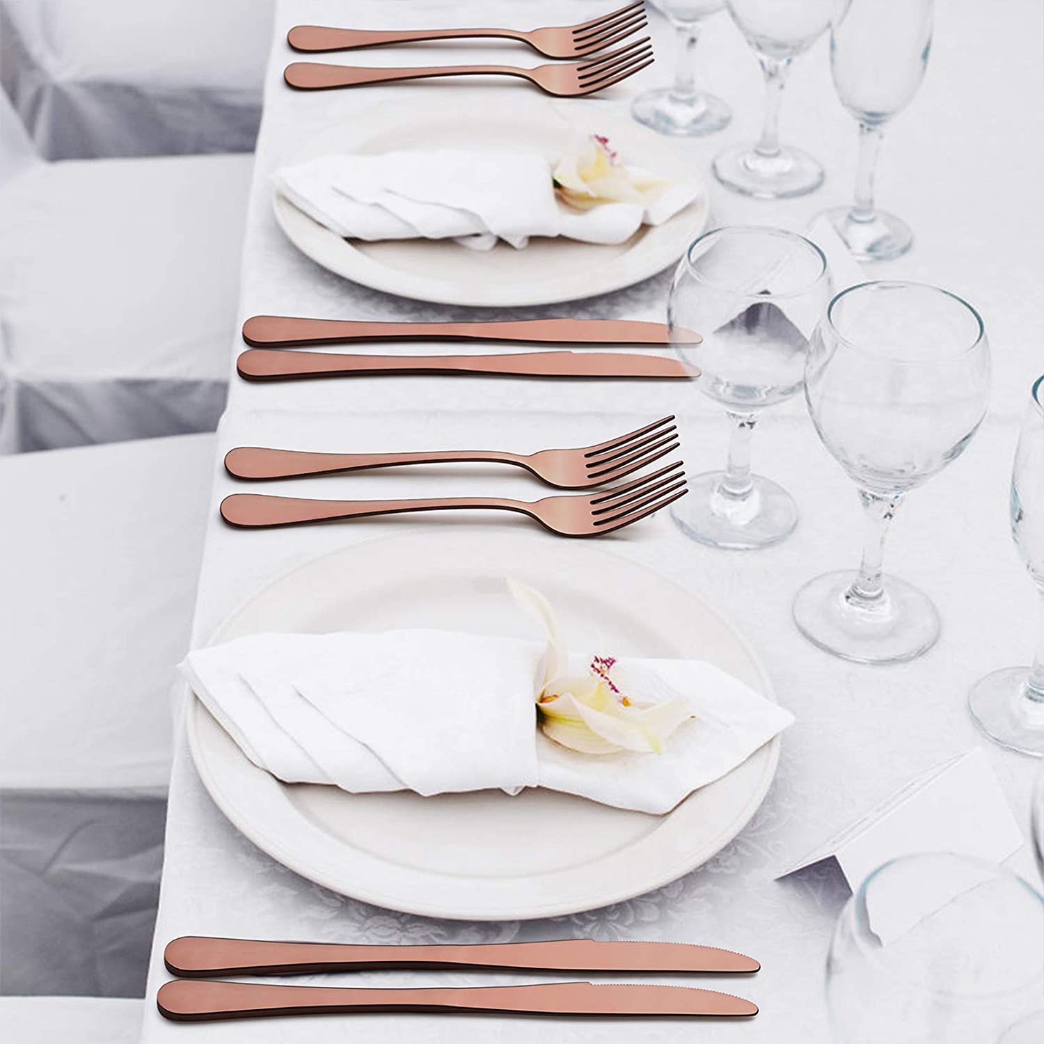 Set 20 tacamuri, Inox, Rose Gold - eMAG.ro