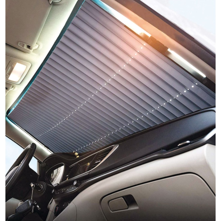 Parasolar auto retractabil impotriva razelor UV, fixare prin ventuze MJ ...