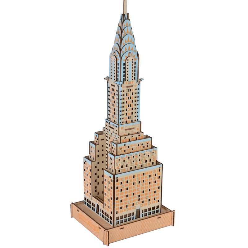 Set 76 piese de construit din lemn, Constructie 3D Chrysler Building ...