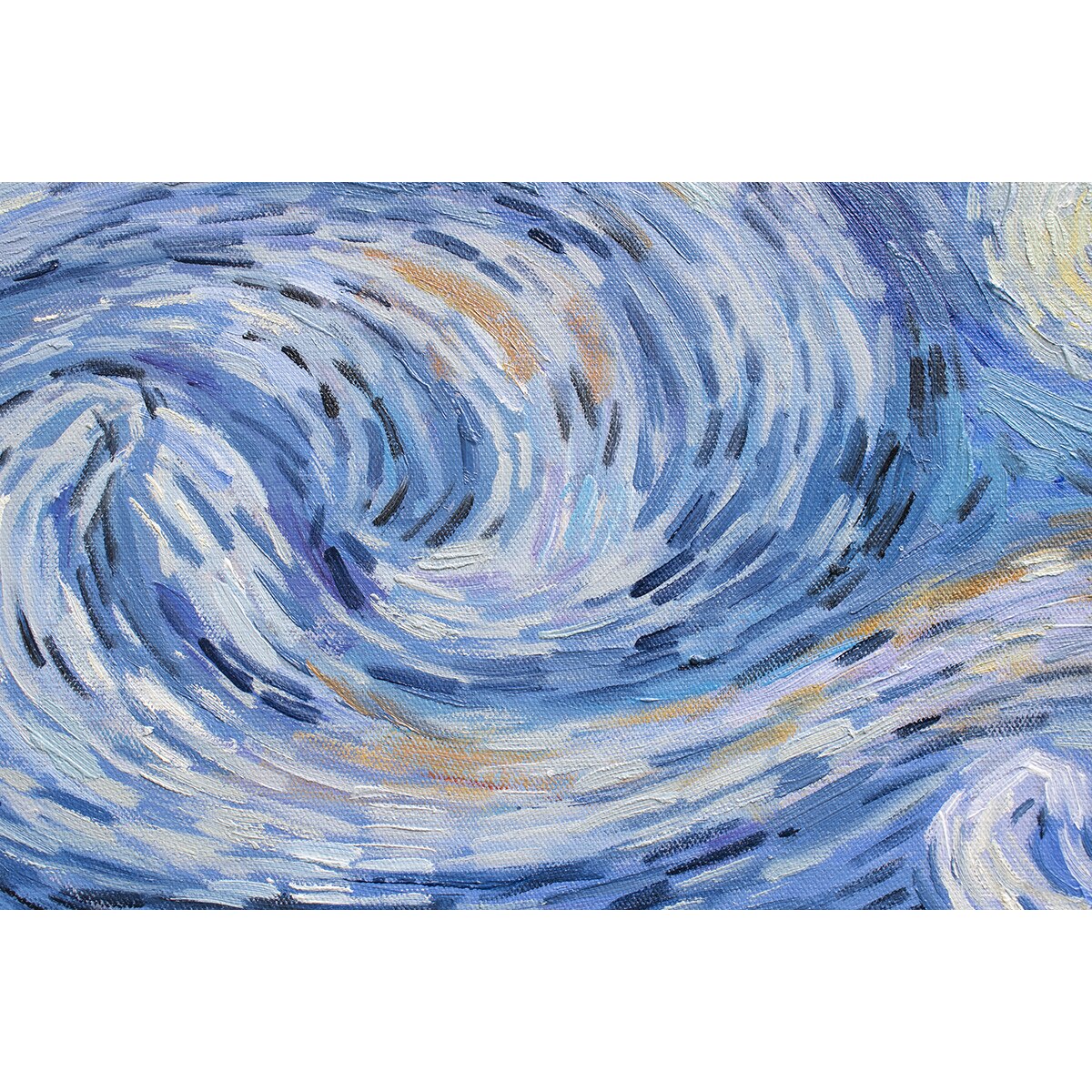 Tablou gigant pictat manual Artnova, Noapte instelata, 140x70cm ulei pe ...