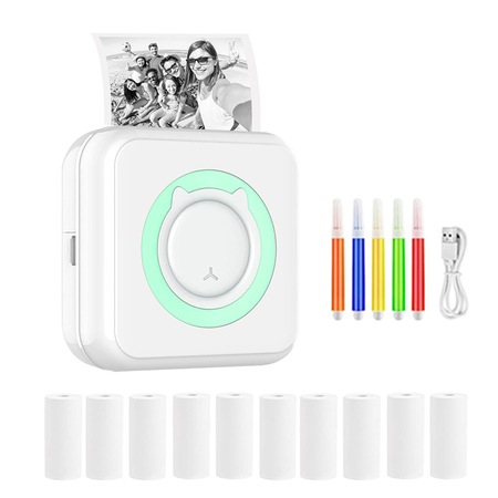 Set Mini imprimanta termica si 10 role hartie 57x25mm, Set de stilouri ...