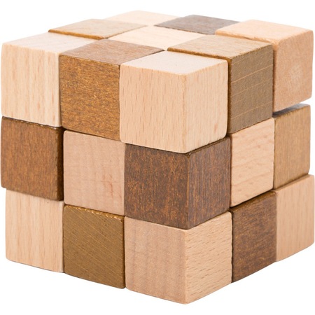 Fa ördöglakat - Trükkös kocka - Logikai fajáték - L11283_4 - eMAG.hu