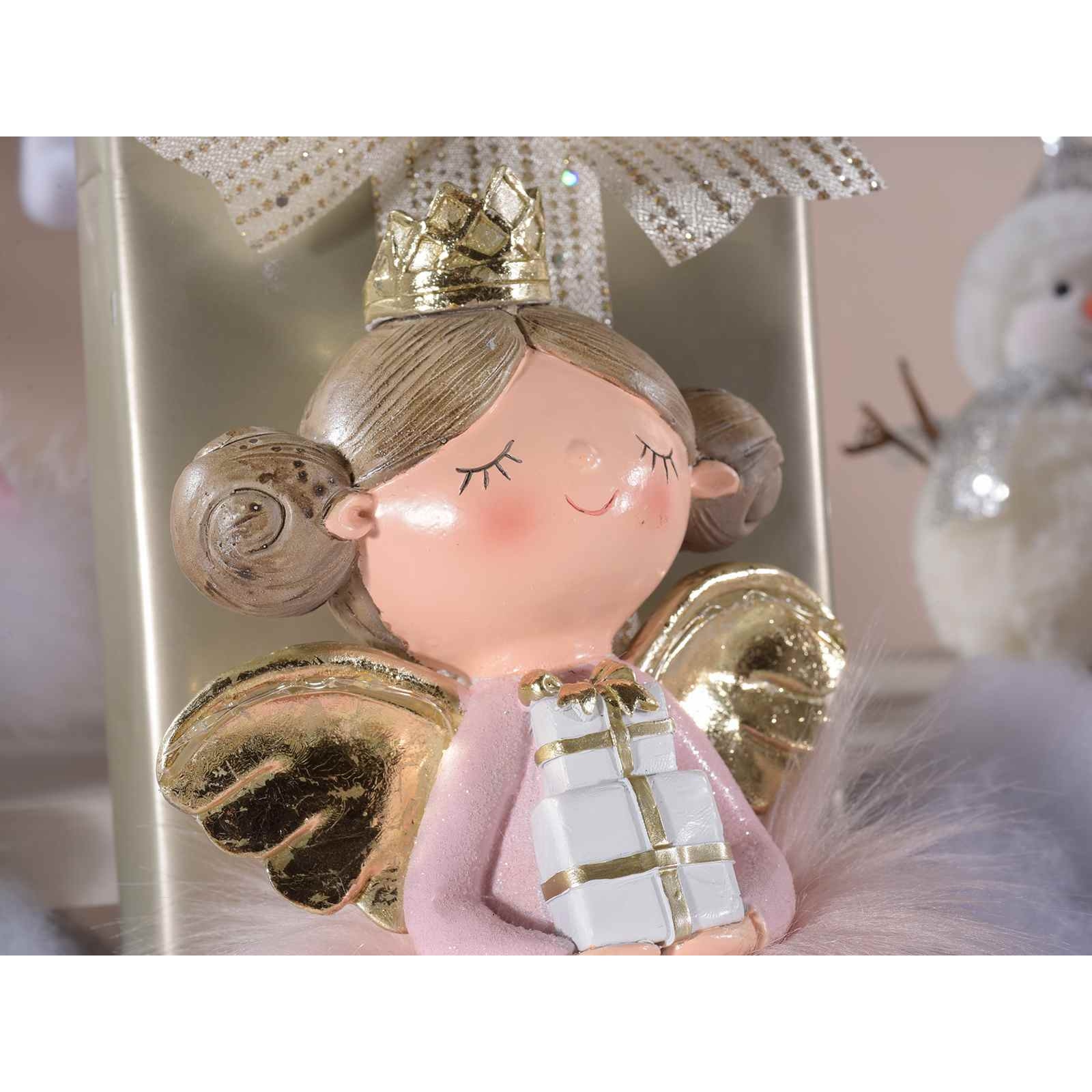 Rózsaszín Angyal figura LED-del 11,5x8x17 cm - eMAG.hu