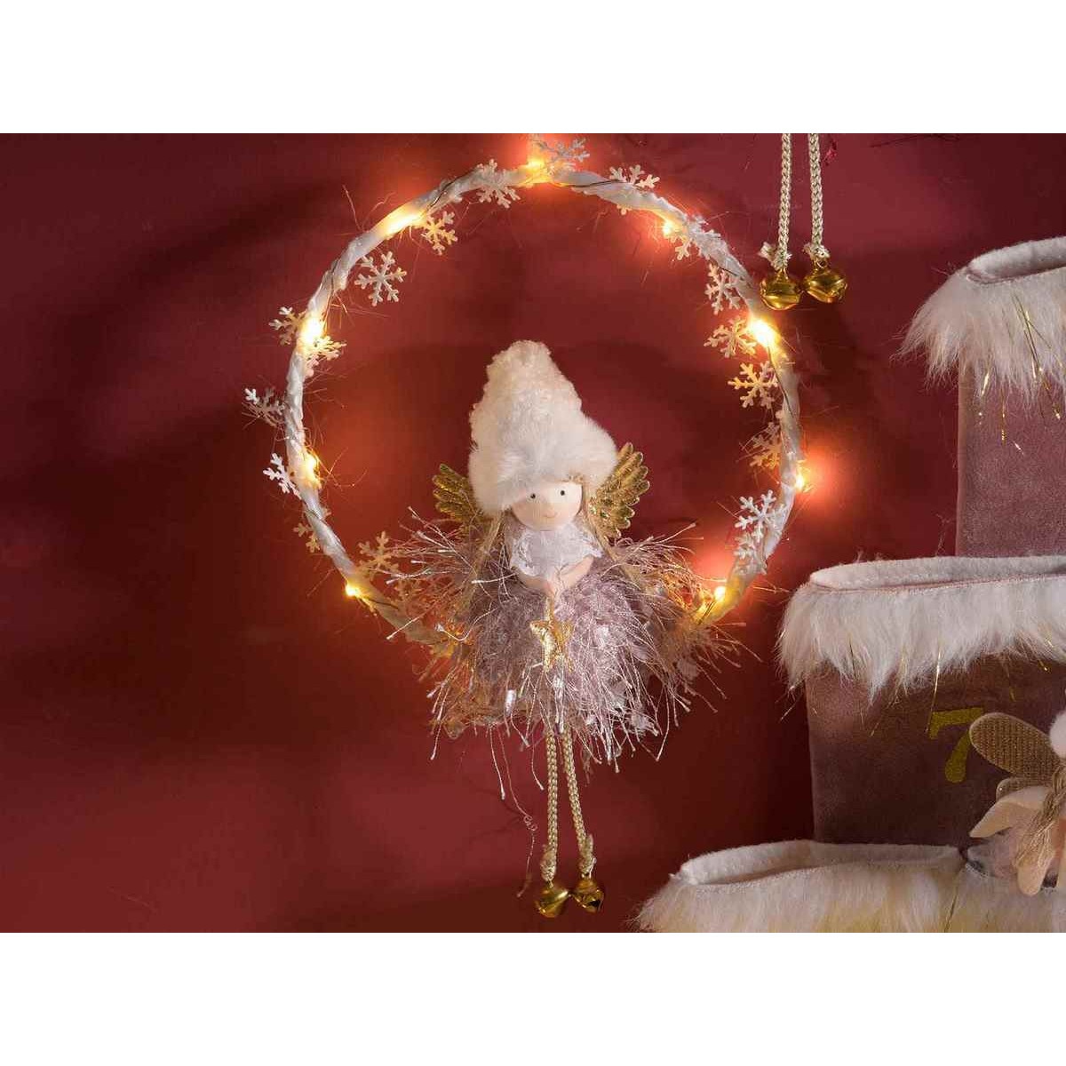 Set 3 coronite Inger cu led 17x23 cm - eMAG.ro