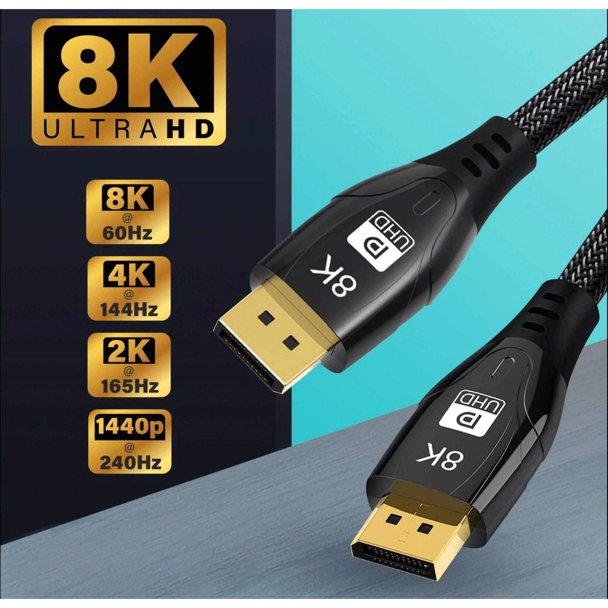 Cablu DisplayPort tata 1.4 DP 2M DisplayPort 8K 60Hz 4K 144Hz HDR DSC 1 ...