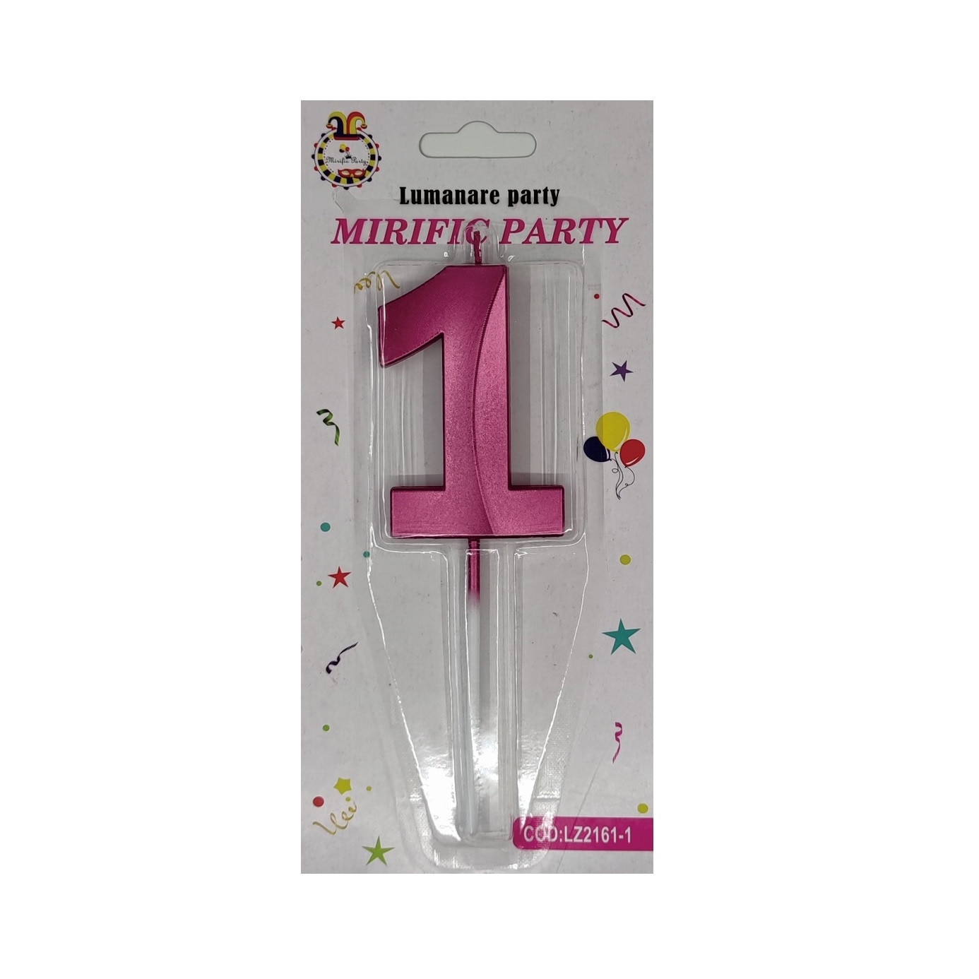 Lumanare tort, cifra 1, Roz metalizat, 15 cm - eMAG.ro