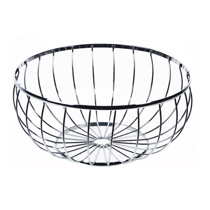 Fructiera metalica rotunda, Kopenpal, Argintie, 25x12 cm - eMAG.ro